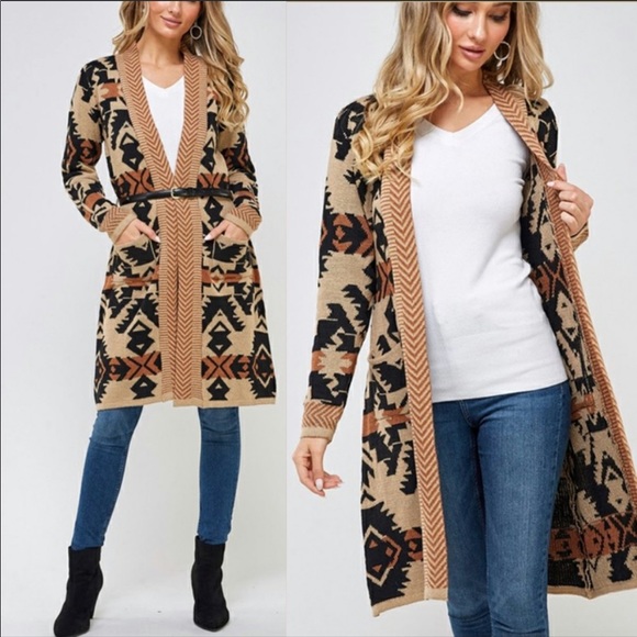 Sweaters | Belted Aztec Cardigan | Poshmark